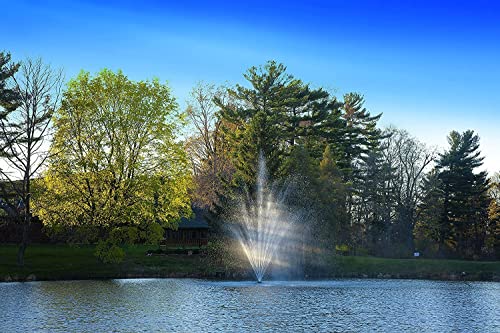 Scott Aerator Amherst 1 Horse Power 115V Large Pond Fountain | Maintenance Free Stainless Steel Fountain Pump | Aerating Fountain for Ponds & Lakes with 100 ft. 10 Gauge Submersible Power Cord