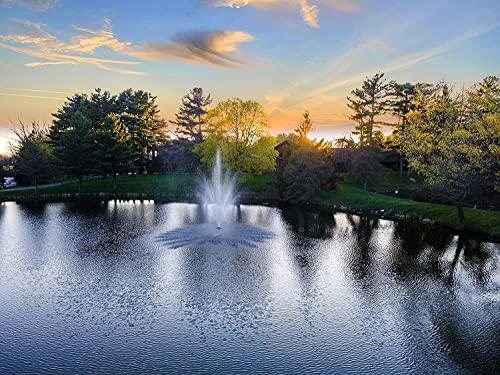 Scott Aerator Amherst 1 Horse Power 115V Large Pond Fountain | Maintenance Free Stainless Steel Fountain Pump | Aerating Fountain for Ponds & Lakes with 100 ft. 10 Gauge Submersible Power Cord