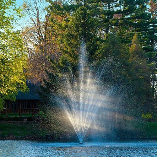 Scott Aerator Amherst 1 Horse Power 115V Large Pond Fountain | Maintenance Free Stainless Steel Fountain Pump | Aerating Fountain for Ponds & Lakes with 100 ft. 10 Gauge Submersible Power Cord