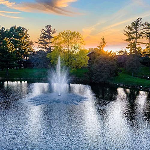 Scott Aerator Amherst 1 Horse Power 115V Large Pond Fountain | Maintenance Free Stainless Steel Fountain Pump | Aerating Fountain for Ponds & Lakes with 100 ft. 10 Gauge Submersible Power Cord