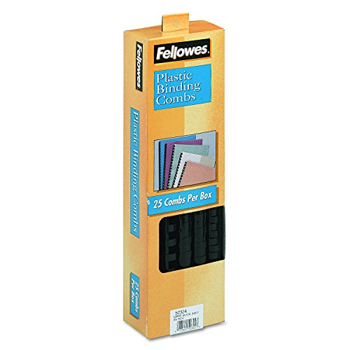 Fellowes Binding Combs Plastic Black 5/8 Inch 25 Pack (52324)