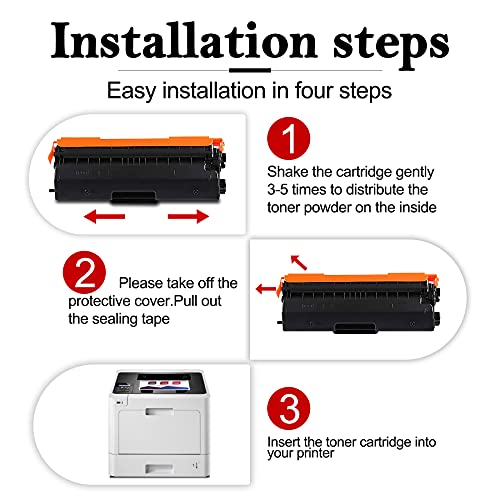 VIT 2 Pack TN431 TN-431 TN431BK TN-431BK Black High Yield Compatible Toner Cartridge Replacement for Brother HL-L8260CDW L8360CDW L8360CDWT L9310CDW L9310CDWT DCP-L8410 Printer