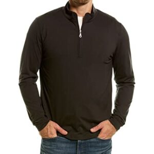 Scott Barber Men's Tech Jersey Long Sleeve Zip Mock Shirt, Black, XX-Large