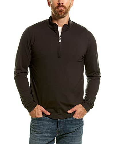 Scott Barber Men's Tech Jersey Long Sleeve Zip Mock Shirt, Black, XX-Large