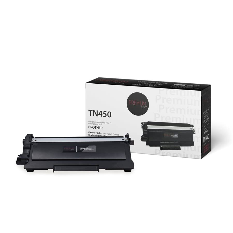 Premium Tone Compatible Brother TN-450 TN450 2,600 High Yield - Black Toner Cartridge for Brother DCP-7060D MFC-7360N MFC-7460DN MFC-7860DW HL-2220 HL-2230 HL-2240 HL-2240D HL2270DW HL-2280D