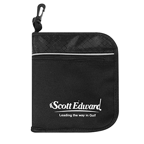 Scott Edward Golf Pouch Bag Golf Valuables Pouch Portable Hook Nylon Material Waterproof and Wear-Resistant for Extra Tees, Pencils, Ball, Markers, Cell Phone, Wallet, Keys, Sunglasses