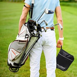 Scott Edward Golf Pouch Bag Golf Valuables Pouch Portable Hook Nylon Material Waterproof and Wear-Resistant for Extra Tees, Pencils, Ball, Markers, Cell Phone, Wallet, Keys, Sunglasses