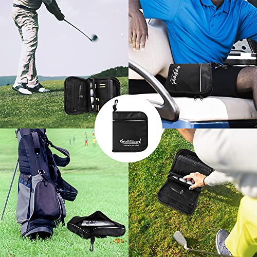 Scott Edward Golf Pouch Bag Golf Valuables Pouch Portable Hook Nylon Material Waterproof and Wear-Resistant for Extra Tees, Pencils, Ball, Markers, Cell Phone, Wallet, Keys, Sunglasses