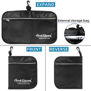 Scott Edward Golf Pouch Bag Golf Valuables Pouch Portable Hook Nylon Material Waterproof and Wear-Resistant for Extra Tees, Pencils, Ball, Markers, Cell Phone, Wallet, Keys, Sunglasses