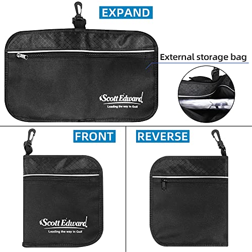 Scott Edward Golf Pouch Bag Golf Valuables Pouch Portable Hook Nylon Material Waterproof and Wear-Resistant for Extra Tees, Pencils, Ball, Markers, Cell Phone, Wallet, Keys, Sunglasses