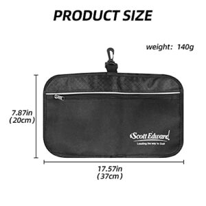 Scott Edward Golf Pouch Bag Golf Valuables Pouch Portable Hook Nylon Material Waterproof and Wear-Resistant for Extra Tees, Pencils, Ball, Markers, Cell Phone, Wallet, Keys, Sunglasses