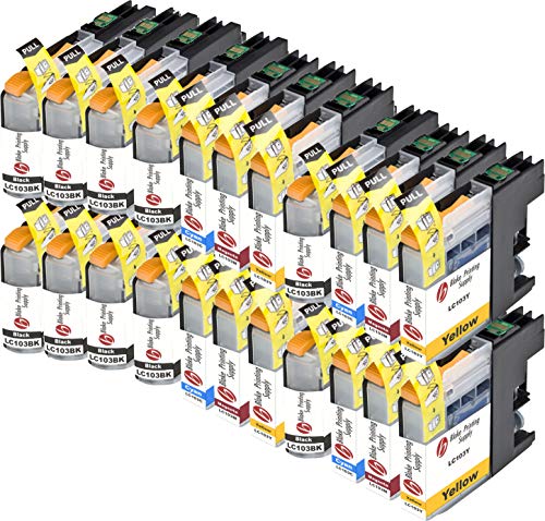 Blake Printing Supply Compatible Ink Cartridge Replacement for Brother LC101, LC103 (Black, Cyan, Magenta, Yellow, 22-Pack)