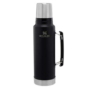 stanley classic vacuum insulated wide mouth bottle, matte black – bpa-free 18/8 stainless steel thermos for cold & hot beverages – keeps liquid hot or cold for up to 24 hours – lifetime warranty