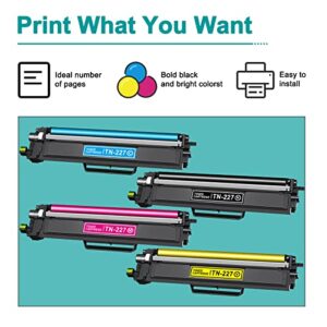 NUCALA Compatible TN-227 Toner Cartridges Replacement for Brother TN-227BK TN-227C TN-227M TN-227Y DCP-L3510CDW L3550CDW MFC-L3710CW MFC-L3750CDW MFC-L3730CDW (Black, Cyan, Magenta, Yellow, 5-Pack)