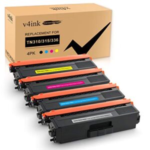 v4ink 4pk compatible brother tn336 tn315 tn310 tn331 black cyan magenta yellow toner cartridge set for brother hl-l8350cdw hl-4150cdn hl-l8350cdwt mfc-l8850cdw mfc-9970cdw printer (new version)