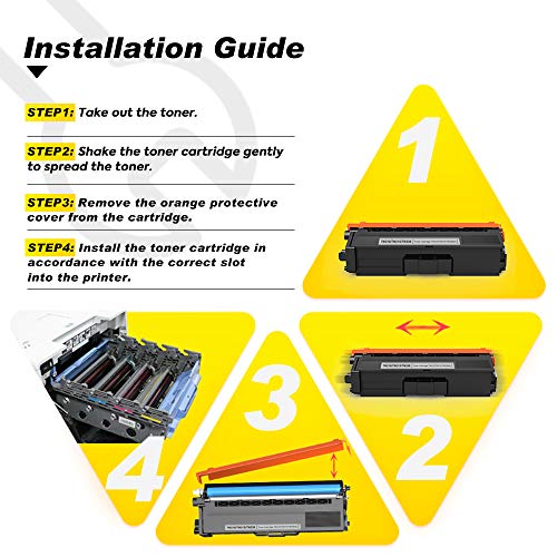 v4ink 4PK Compatible Brother TN336 TN315 TN310 TN331 Black Cyan Magenta Yellow Toner Cartridge Set for Brother HL-L8350CDW HL-4150CDN HL-L8350CDWT MFC-L8850CDW MFC-9970CDW Printer (New Version)