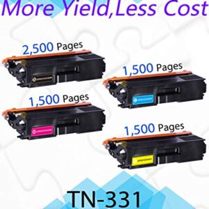 EASYPRINT (4-Pack, BK+C+Y+M) Compatible TN331 TN-331 Toner Cartridges Work for Brother MFC-L8600CDW L8850CDW 8650CDW HL-L8250CDN 8350CDW 8350CDWT Printer