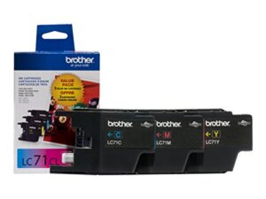 brother lc71 3-pack innobella standard yield -ink -cartridges – retail packaging – cyan/yellow/magenta