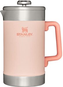 stanley french press 48oz with double vacuum insulation, stainless steel wide mouth coffee press, large capacity, ergonomic handle, dishwasher safe