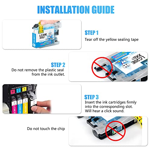 Miss Deer LC20E Super High Yield Compatible Ink Cartridge Replacement for Brother LC20E LC-20E XXL, use with Brother MFC-J985DW J5920DW J775DW J985DWXL Printer (2BK, 2C, 2M, 2Y) 8-Pack