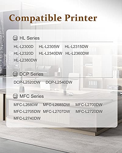 XZMHX TN660 TN630 TN-660 TN-630 Replacement Toner Cartridge Compatible for Brother MFC-L2700DW MFC-L2720DW MFC-L2740DW HL-L2300D HL-L2340DW HL-L2380DW DCP-L2540DW Printer (4 Pack)