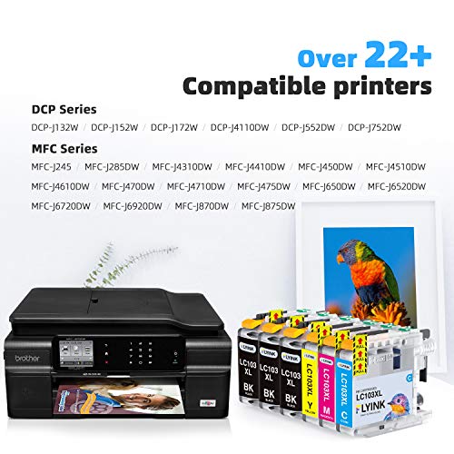 FLYINK 18 Pack LC103 Compatible Ink Cartridge Replacement for Brother LC103 LC101 103 101 Work with MFC-J870DW MFC-J450DW MFC-J6920DW MFC-J470DW MFC-J6520DW Printers