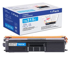 mah 1-pack high yield tn315c toner tn-315c cartridge tn 315 cyan replacement for brother hl-4150cdn hl-4140cw hl-4570cdw hl-4570cdwt mfc-9640cdn mfc-9650cdw mfc-9970cdw cyan toner