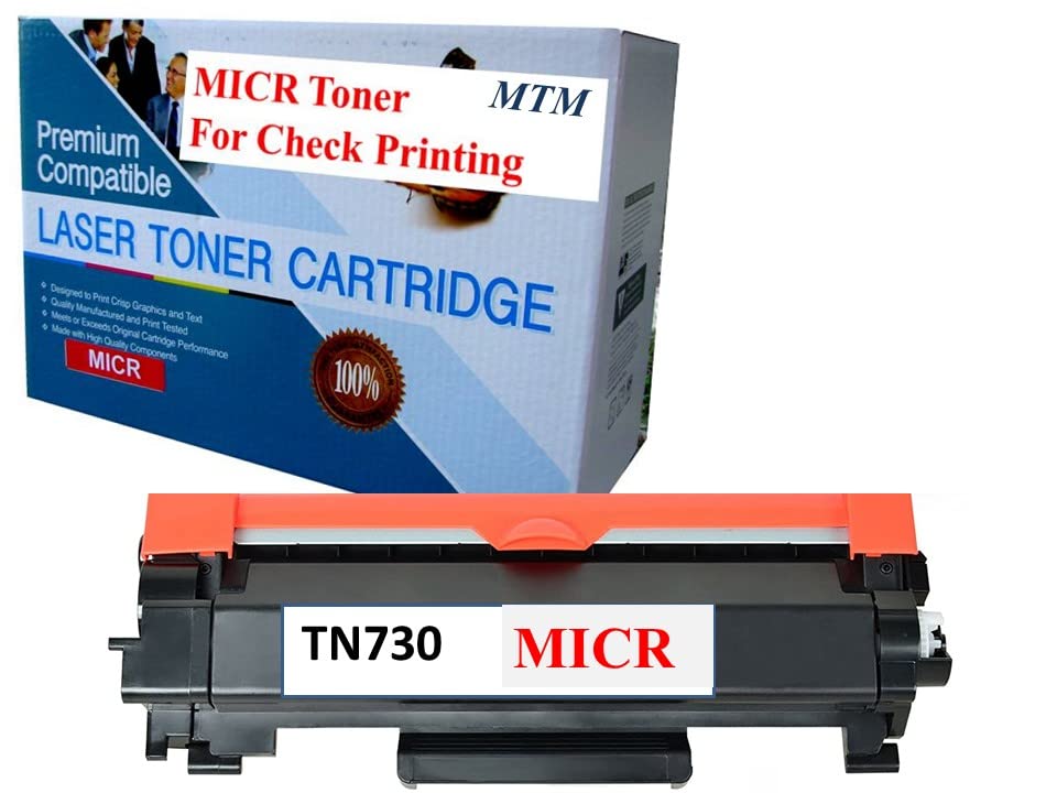 MTM Brother Compatible TN-730 TN730 1.2K MICR Standard Toner Cartridge for Check Printing. Replacement for HL-L2350DW HLL2395DW