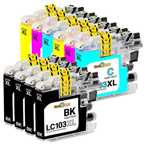 Houseoftoners Compatible Ink Cartridge Replacements for Brother LC103 (4 Black, 2 Cyan, 2 Magenta, 2 Yellow, 10-Pack)