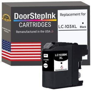 doorstepink remanufactured in the usa ink cartridge replacements for brother lc103 black for printers mfc-j4310dw mfc-j4410dw mfc-j450 dw mfc-j875dw mfc-j870dw mfc-j6920dw