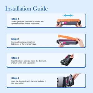 ValuetonerSupply TN221 TN225 Toner Cartridges Replacement for Brother TN 221 TN 225 TN-221 TN-225 to use with HL-3140CW HL-3170CDW HL-3180CDW MFC-9130CW Printer (Black, Cyan, Magenta, Yellow, 4 Pack)