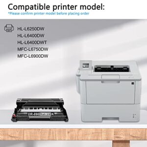 DR-890 DR890 Black Drum Unit Compatible Replacement for Brother DR890 HL-L6250DW L6400DW L6400DWT MFC-L6750DW L6900DW Series Printer (DR890 1PK) - Toner Not Include