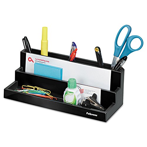 Fellowes 8038901 Organizer, W/Compartments, 11-1/4-Inch X5-Inch X3-7/8-Inch, Black