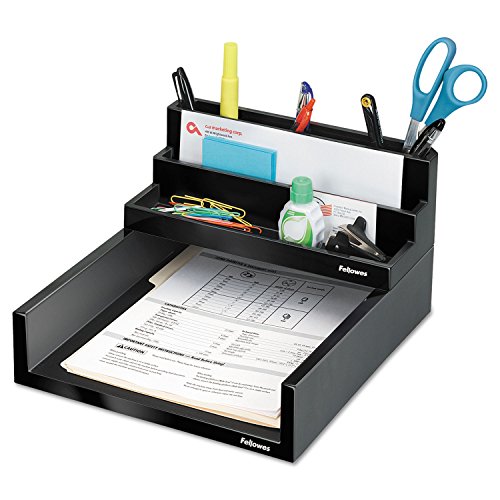 Fellowes 8038901 Organizer, W/Compartments, 11-1/4-Inch X5-Inch X3-7/8-Inch, Black