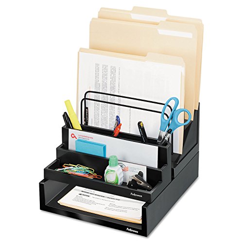 Fellowes 8038901 Organizer, W/Compartments, 11-1/4-Inch X5-Inch X3-7/8-Inch, Black