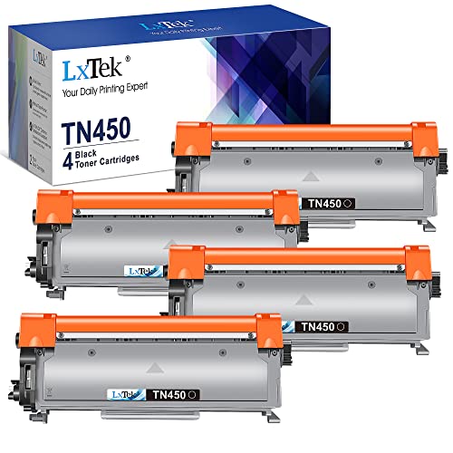 LxTek Compatible Toner Cartridge Replacement for Brother TN-450 TN450 TN420 to compatible with MFC-7360N DCP-7065DN IntelliFax 2840 2940 MFC-7860DW MFC-7460DN HL-2270DW MFC7240 Printer (Black, 4 Pack)