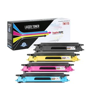 awesometoner compatible tn115’s high yield laser toner cartridge for brother: 1 each of black tn115bk, cyan tn115c, magenta tn115m, yellow tn115y