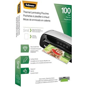 Fellowes 5743501 5 Mil Letter Laminating Pouches - 100 Per Pack