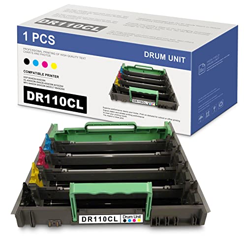 CHOO (1 Pack) DR-110CL Color Remanufactured Drum Compatible Replacement for Brother Printer DR110CL Unit-Retail Packaging,DCP-9040CN HL-4040CDN 4040CN MFC-9440CN Printer, Black Cyan Yellow Magenta