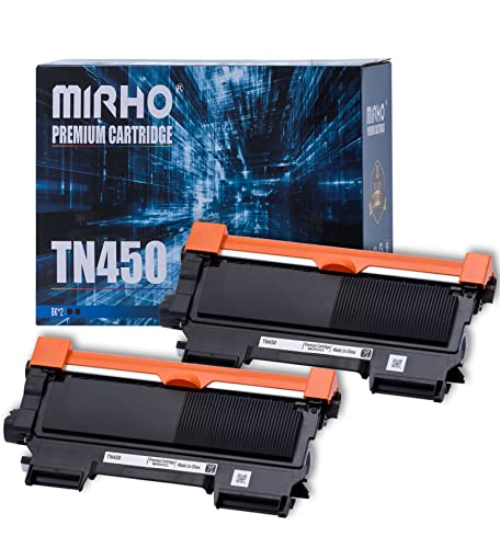 MIRHO Compatible Toner Cartridge Replacement for Brother TN-450 TN 450 TN420 TN-420, Toner Cartridge for Brother HL-2270DW MFC-7360 MFC-7460DN DCP-7060D Printer, 2600 Page Yield(Black, 2-Pack)