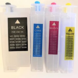 Inkpro Empty Refillable Cartridges Compatible Replacement for Brother LC3035 3035 LC3033 3033 MFC-J995DW MFC-J995DWXL MFC-J815DW MFC-J805DW MFC-J805DW Printer