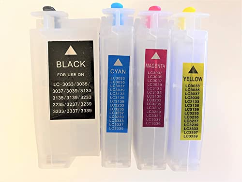 Inkpro Empty Refillable Cartridges Compatible Replacement for Brother LC3035 3035 LC3033 3033 MFC-J995DW MFC-J995DWXL MFC-J815DW MFC-J805DW MFC-J805DW Printer