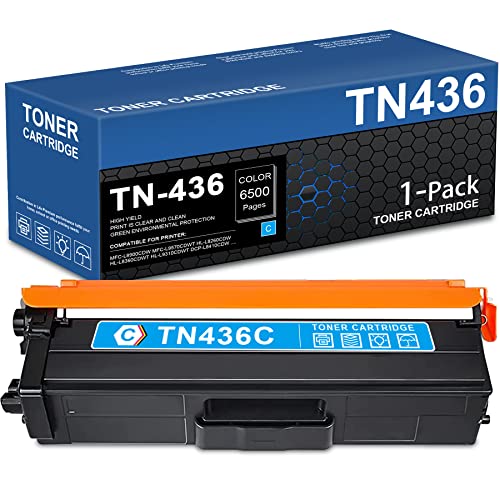 BERYINK TN436C TN 436C TN-436C Long Life High-Yield Toner Cartridge Cyan (1 Pack 6,500 Pages) Compatible Replacement for Brother HL-L8360CDWT HL-L8360CDW DCP-L8410CDW MFC-L8900CDW MFC-L8610CDW Printer