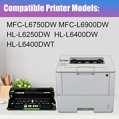 ASIE DR890 DR-890 High Yield Compatible 1 Pack DR890 DR-890 Black Drum Unit Replacement for Brother HL-L6250DW HL-L6400DW HL-L6400DWT MFC-L6750DW MFC-L6900DW Drum Printer (HA DR-890 1PK)