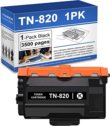 TcxLink (1 Pack) TN-820 TN820 Toner Cartridge Replacement for Brother TN820 DCP-L5500DN MFC-L6700DW MFC-L5700DW HL-L6200DW/DWT Printer Toner.