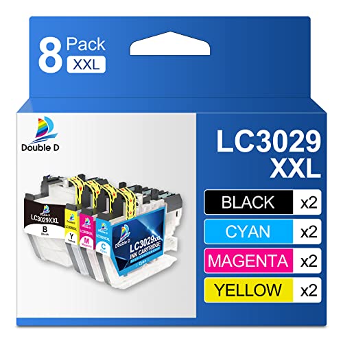 DOUBLE D LC3029 XXL Compatible Replacement for Brother LC3029 LC3029XXL Ink Cartridges for MFC-J5830DW MFC-J5830DWXL MFC-J5930DW MFC-J6535DW MFC-J6535DWXL MFC-J6935DW (2Black,2Cyan,2Magenta,2Yellow)