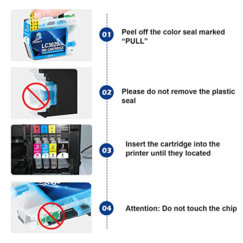 DOUBLE D LC3029 XXL Compatible Replacement for Brother LC3029 LC3029XXL Ink Cartridges for MFC-J5830DW MFC-J5830DWXL MFC-J5930DW MFC-J6535DW MFC-J6535DWXL MFC-J6935DW (2Black,2Cyan,2Magenta,2Yellow)