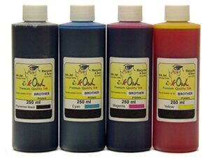 inkowl bulk ink replacement for brother printers (250ml, 4-pack)