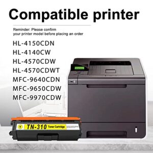 Feromyink Compatible TN310 TN-310 Toner Cartridge Replacement for Brother HL-4150CDN 4140CW 4570CDW 4570CDWT MFC-9640CDN 9650CDW 9970CDW Printer (Yellow,1-Pack)