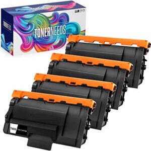 TONERNEEDS TN 850 Toner Cartridge - Black Ink Replacement Cartridges for TN850 & TN880 - High Yield Use - Compatible with Brother Printer HL-L6200DW MFC-L5850DW L5200DW L5700DW - (Pack of 4)